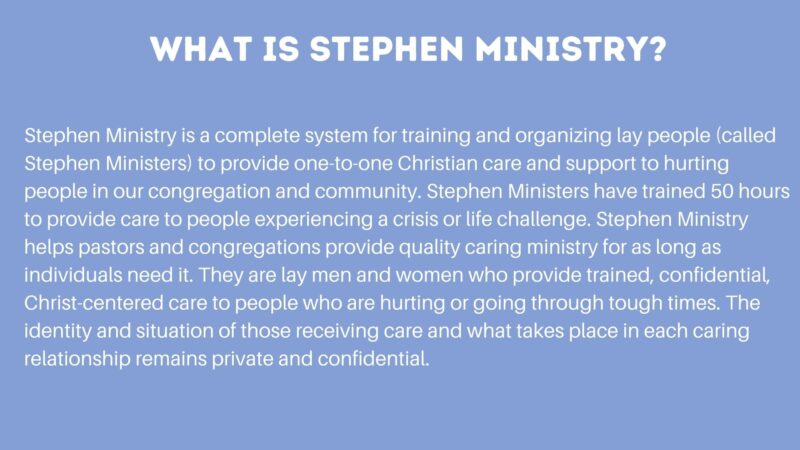 Stephen Ministry - Trinity United Methodist Church